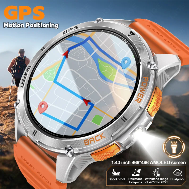LIGE New GPS tracking Smart Watch BT Call 466*466 AMLOED Screen Heart ...