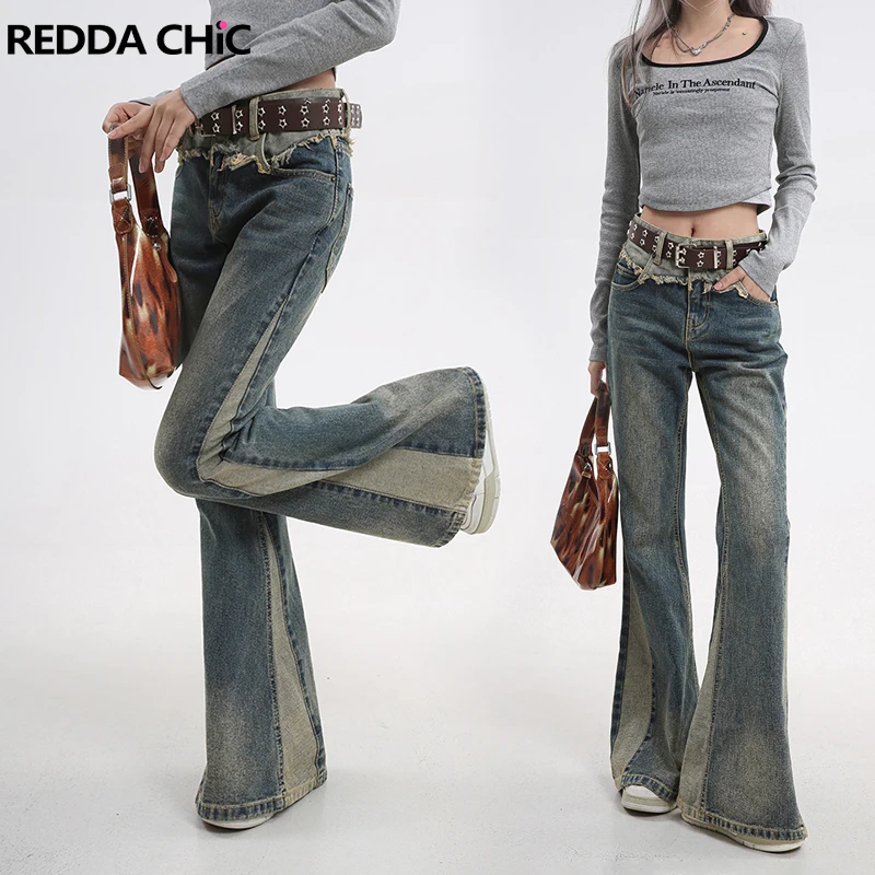 REDDACHiC-90s-Vintage-Flare-Jeans-Women-Pants-Bootcut-Denim-Blue ...