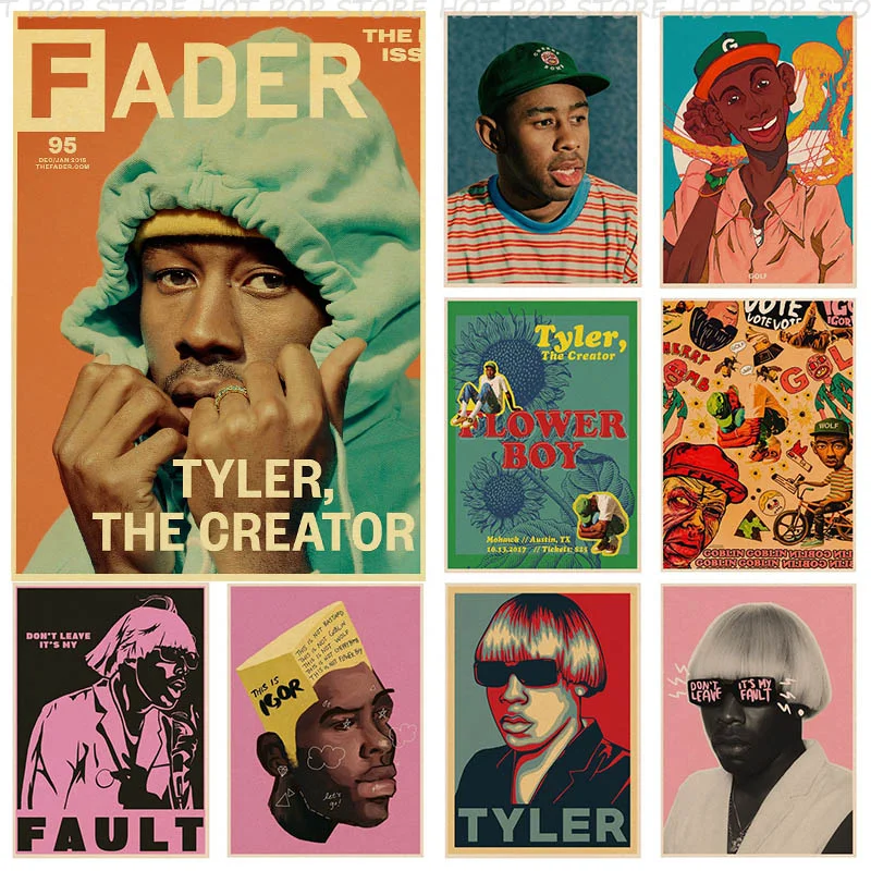 Rapero-Tyler-The-Creator-Flower-Boy-Hip-Hop-estrella-carteles-Retro ...