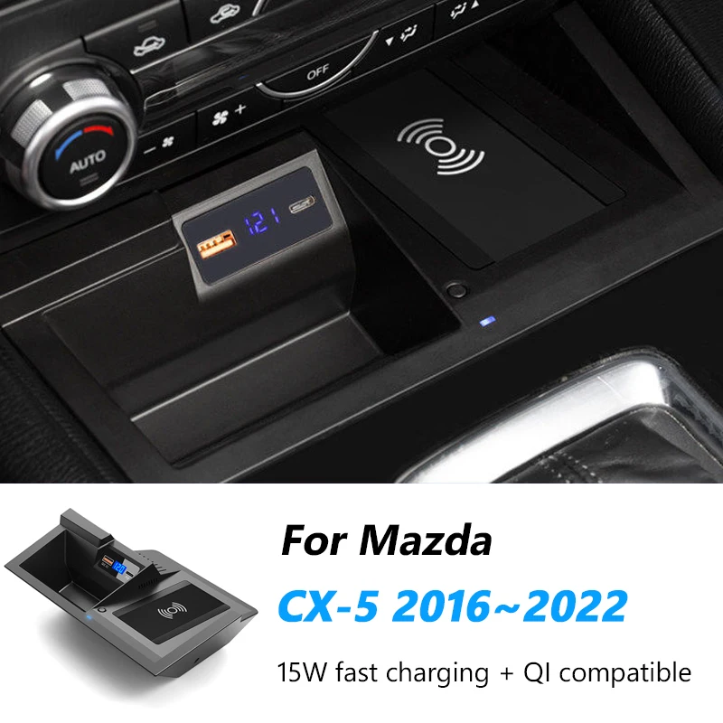 Car-QI-Wireless-Charging-Board-For-Mazda-CX5-2017-2022-Mobile-Phone ...