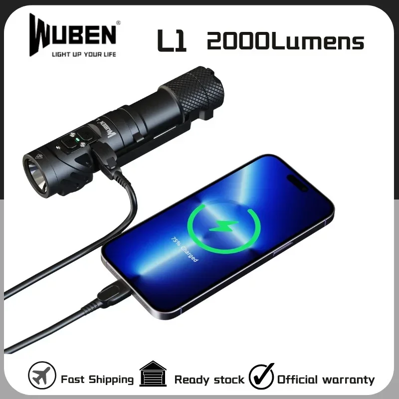WUBEN-L1-2000Lumens-Rechargeable-Throw-flood-straight-and-right-angled ...