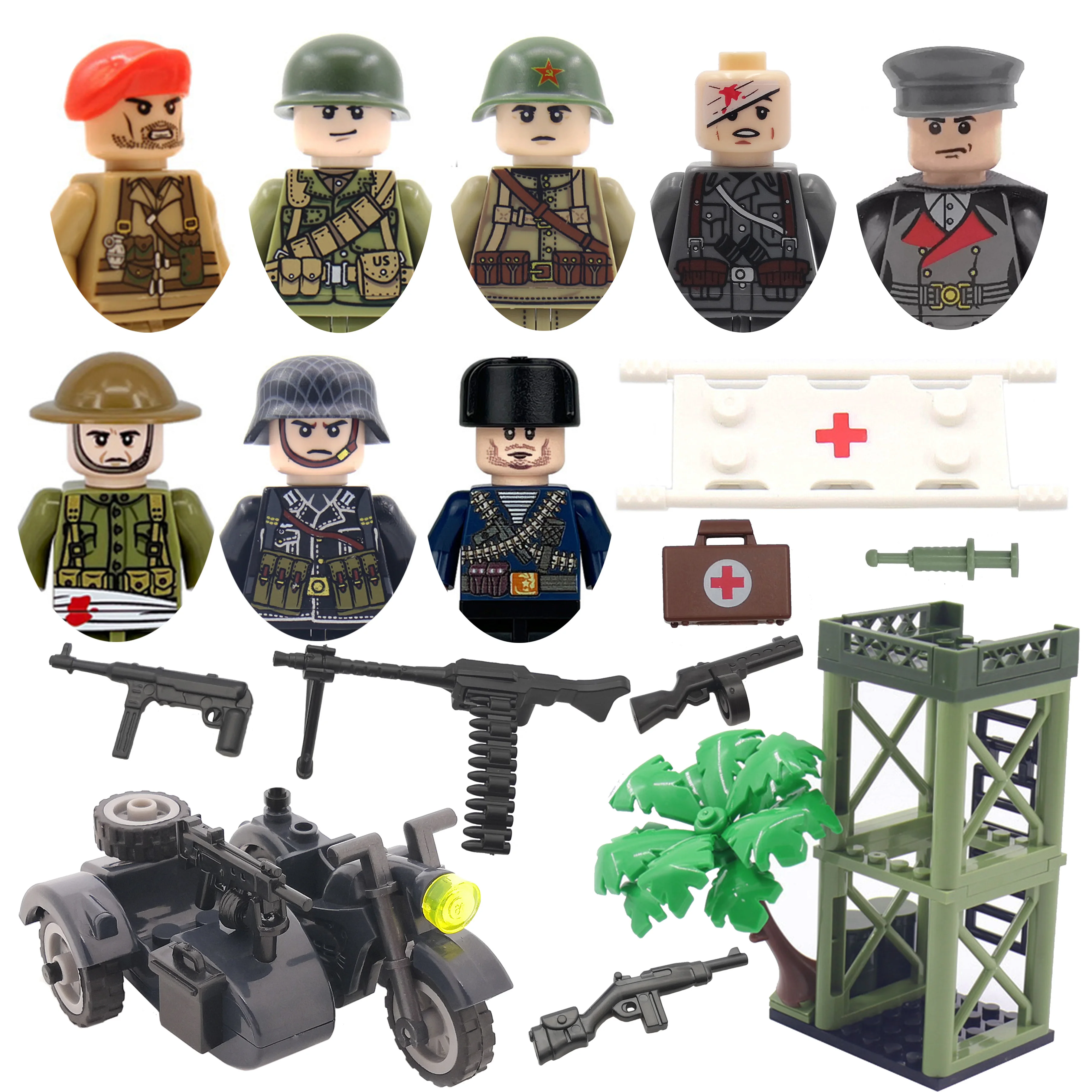 DIY-WW2-Infantry-Medical-Corp-Soldier-Motorcycle-Soviet-US-Army ...