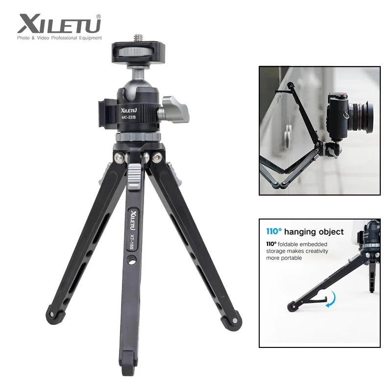 XILETU-MC22S-XT18S-Mini-Handheld-Vlog-Tripod-Cold-Shoe-Head-Desktop ...