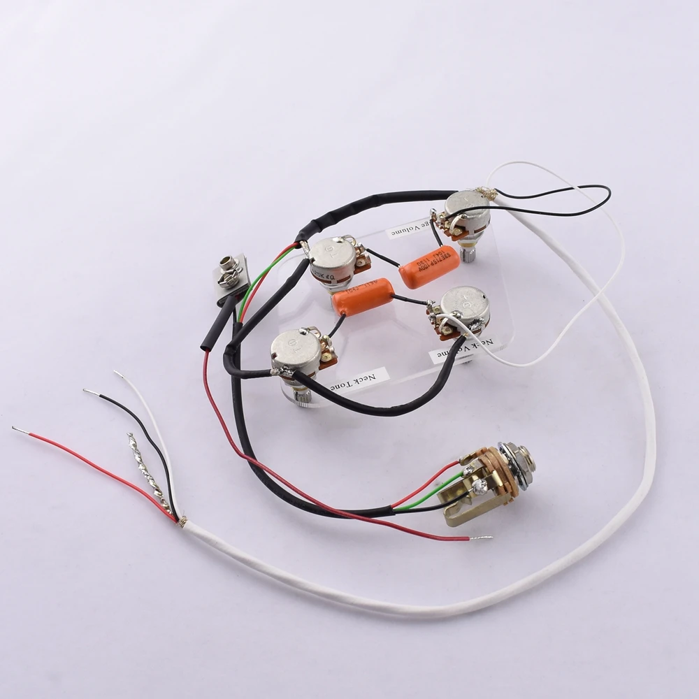 1-Set-Electric-Guitar-Active-Pickup-Wiring-Harness-4x-TQ-25K-Pots-1x ...