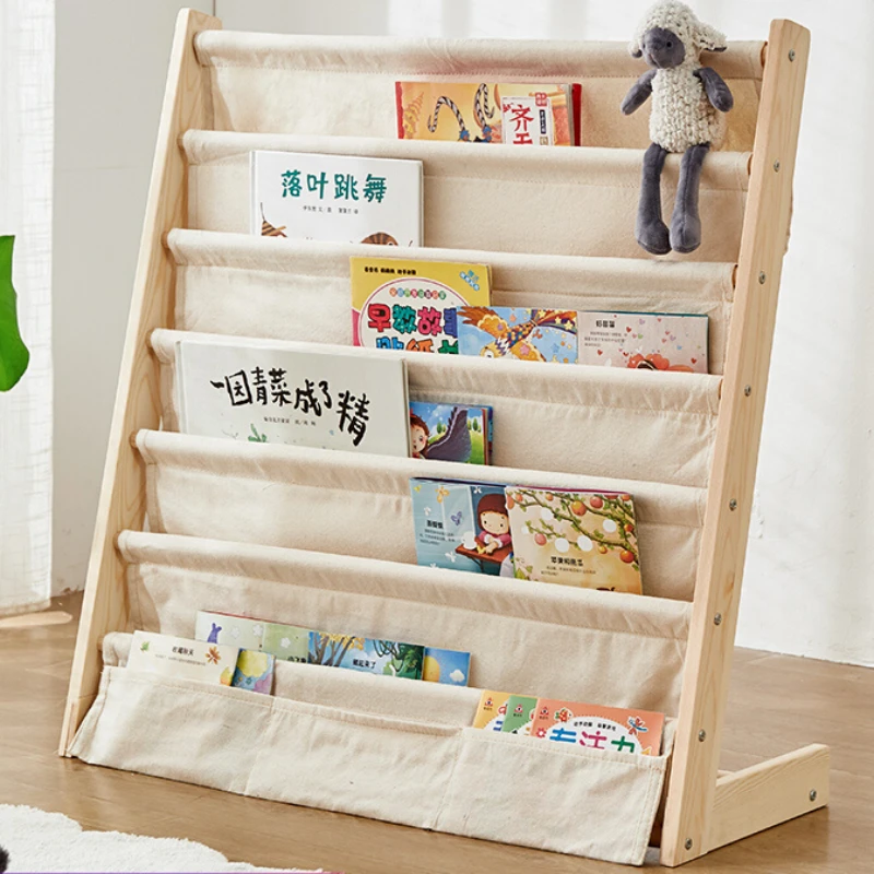 Children-s-Bookshelf-Picture-Book-Rack-Solid-Wood-Floor-Shelf-Baby ...