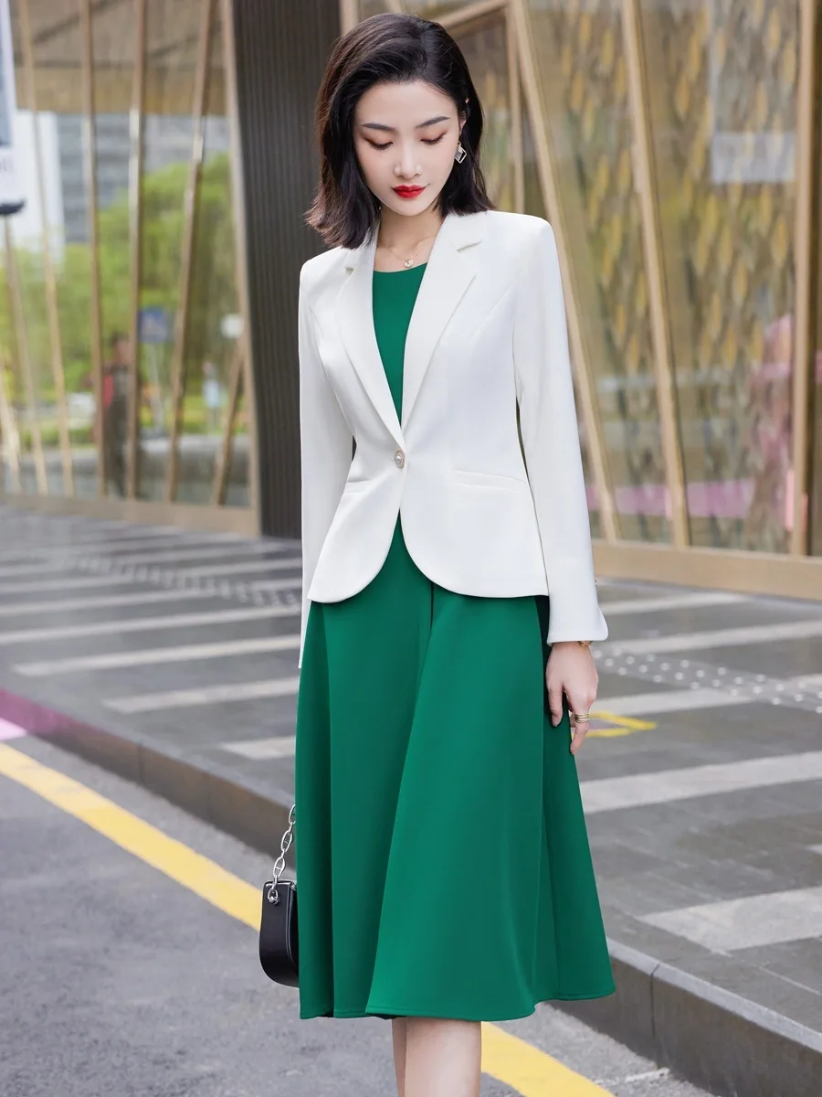 Formal Professional Women Business Suits with Blazers Coat and Dress ...