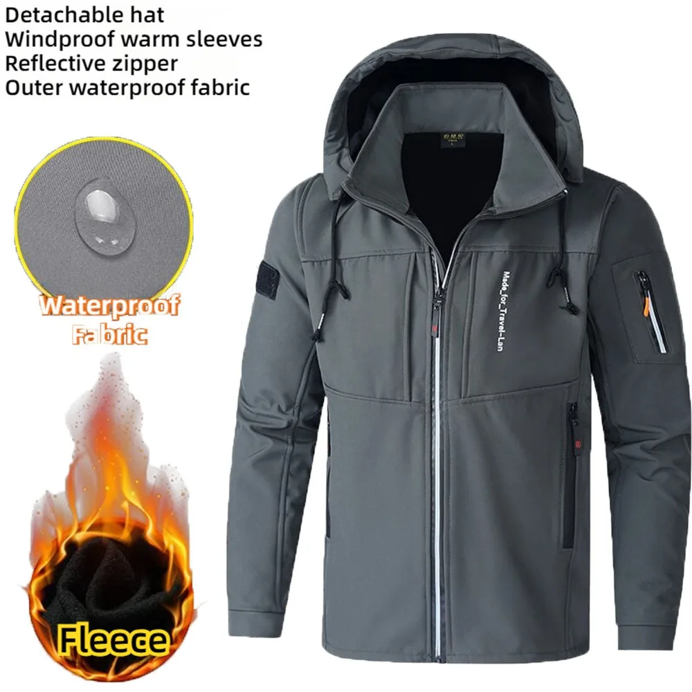 KB-Men-s-Outdoor-Jackets-Fleece-Lining-Windbreaker-Waterproof-Winter ...