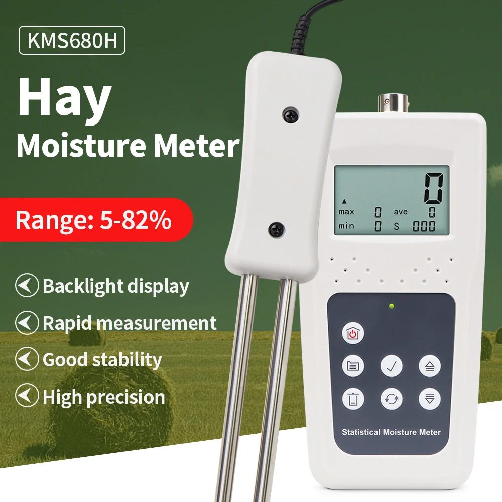 Hay Moisture Meter LCD Display Compressed Hay Straw Measuring Tool for ...