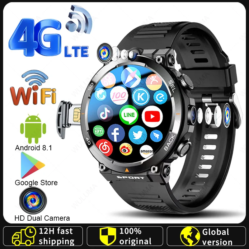 4G-Smart-Watch-Men-With-4G-Network-WIFI-Internet-access-Dual-Camera ...