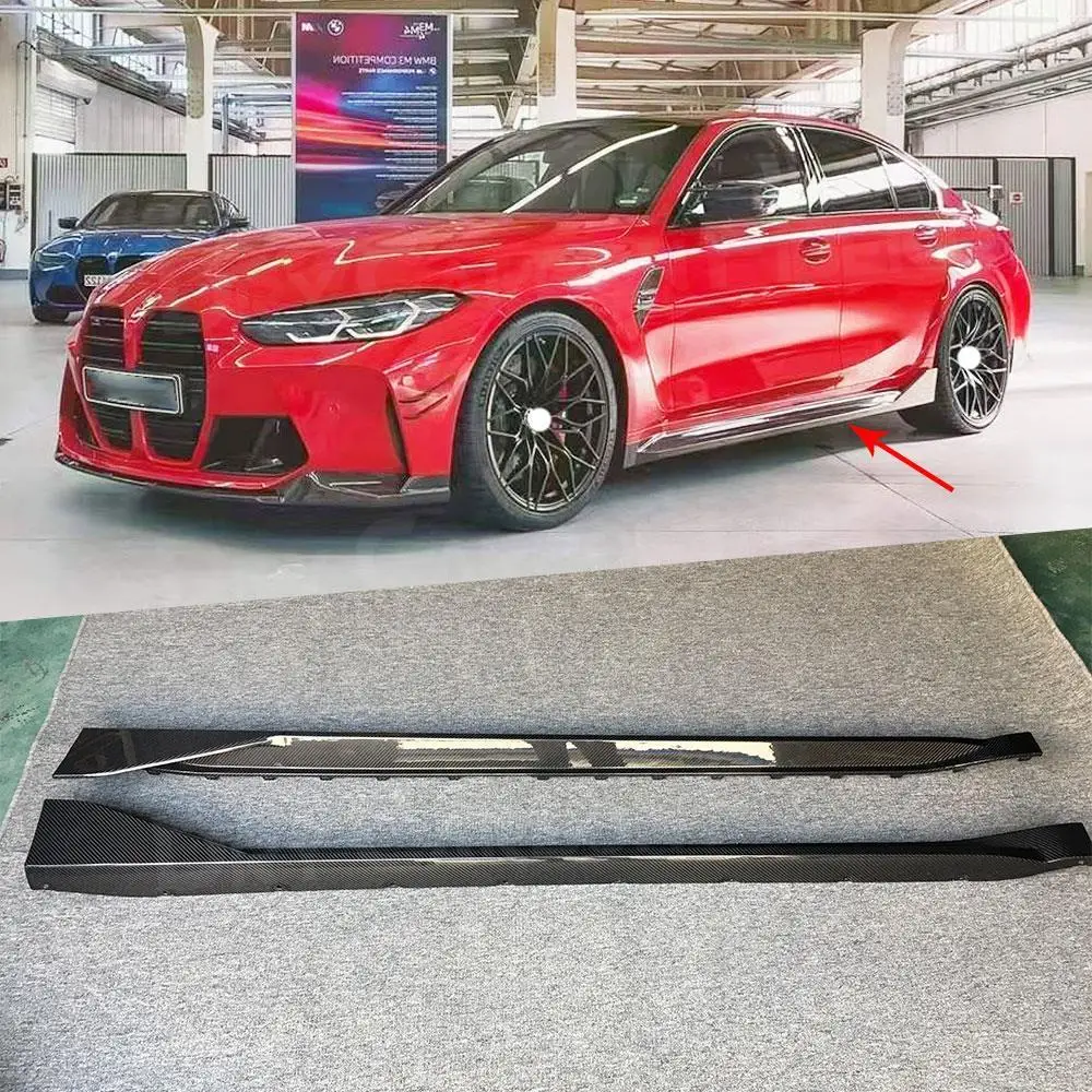 Carbon Fiber Side Skirts Rocker Panel Lip Splitter For Bmw 3 Series G80 ...