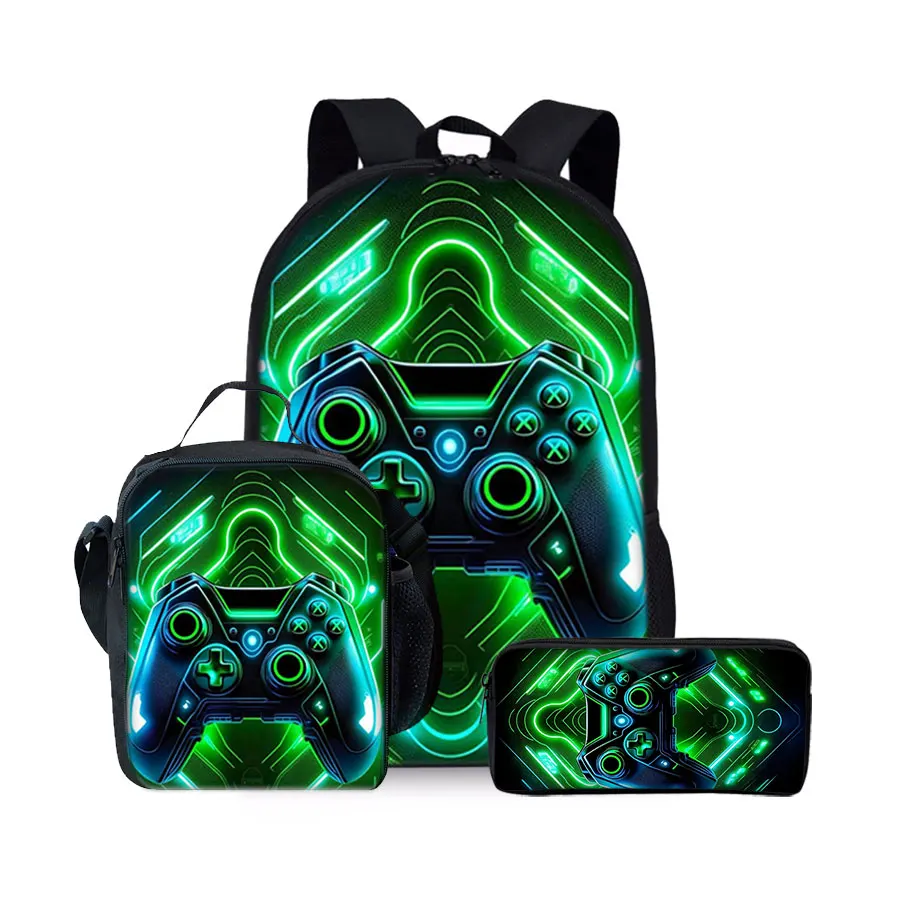 Game Console Pattern Three Piece Set Backpacks for Boy and Girls Best ...