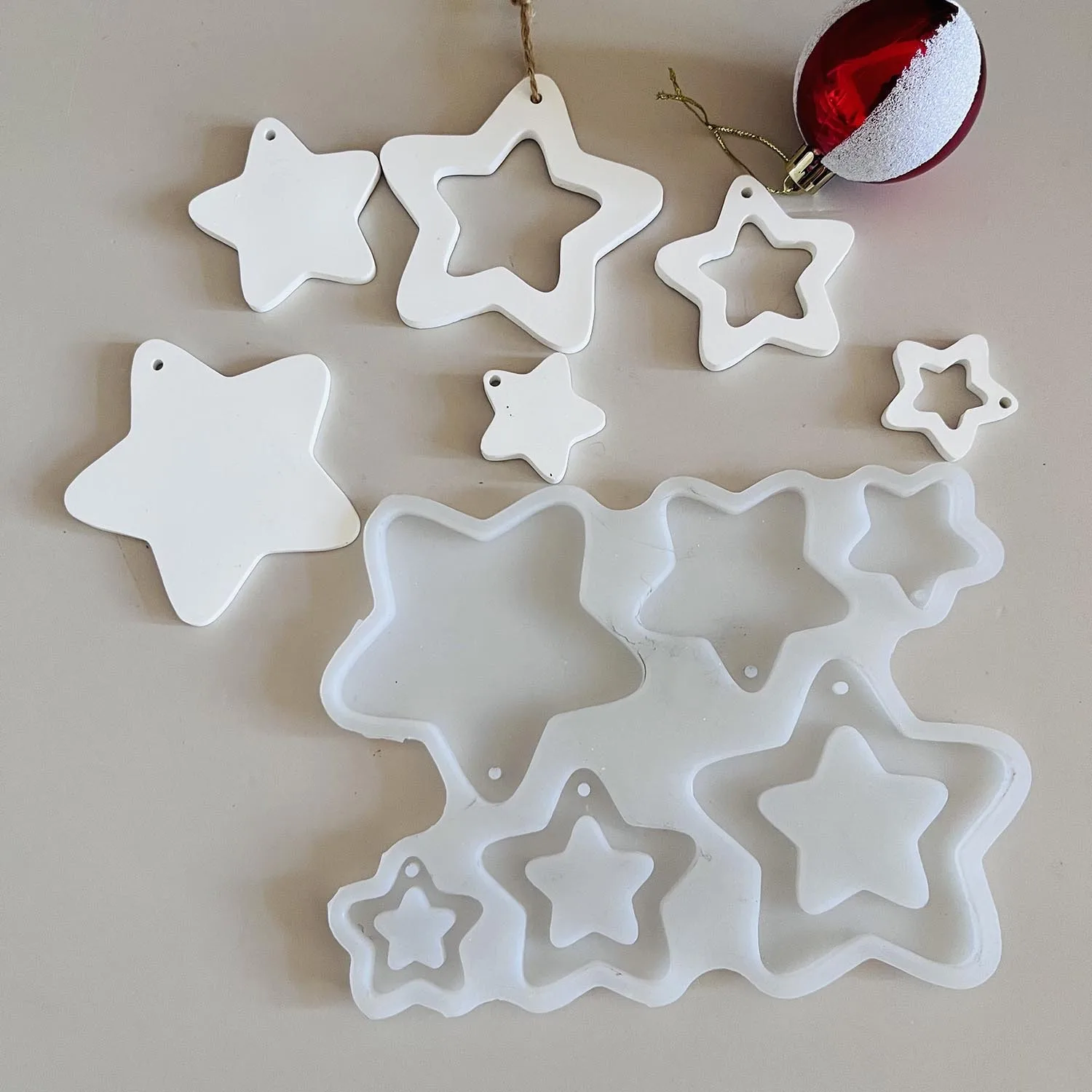 Hollow Out Stars Gypsum Plaster Silicone Molds Christmas Six Star ...