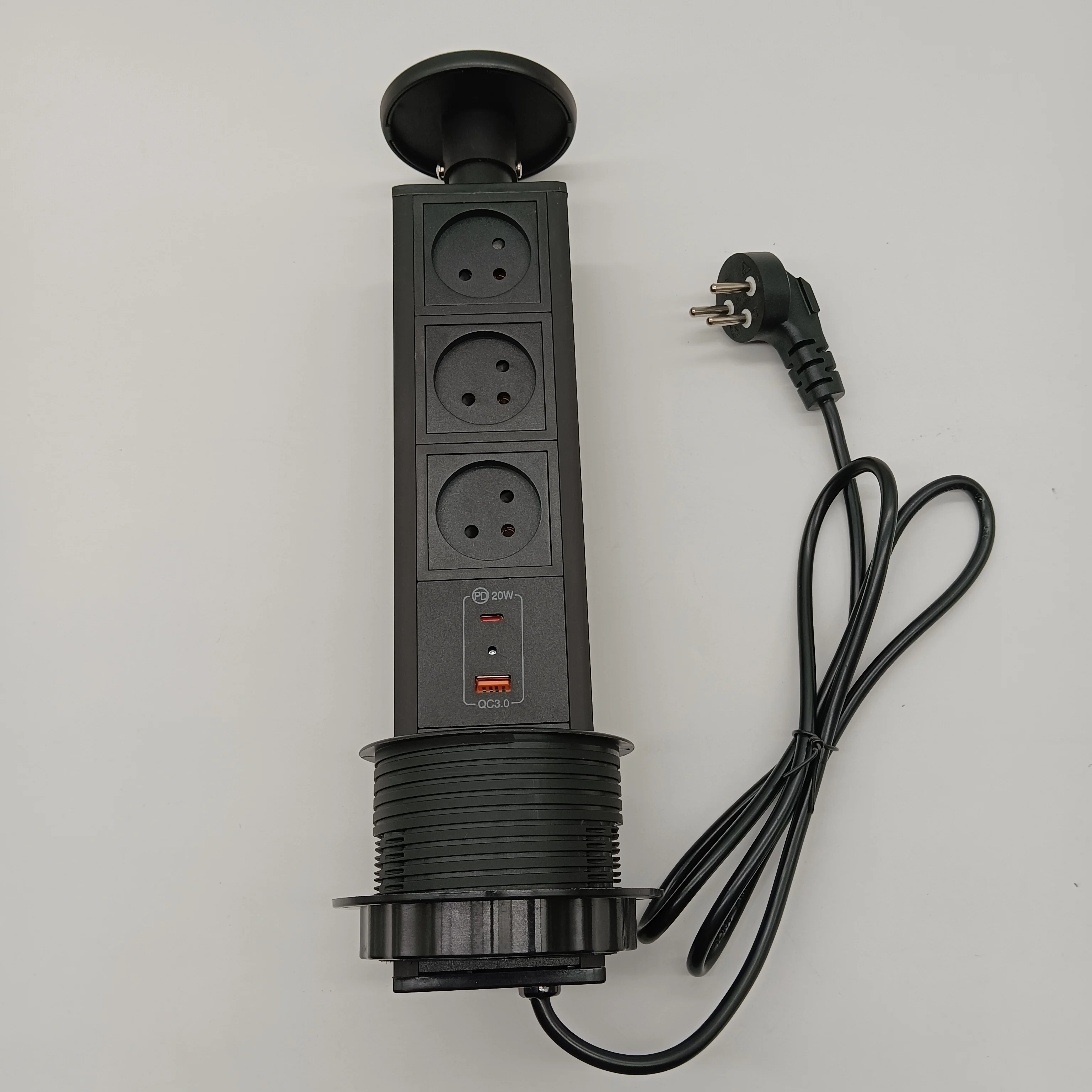 Israel-Socket-USB-Plug-AC-110v-250v-Silver-Black-Aluminum-Alloy-Shell ...