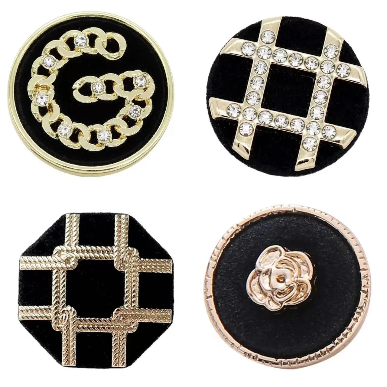 6pcs-Luxury-Golden-Black-Silver-Metal-Round-Sewing-Button-For-Clothing ...