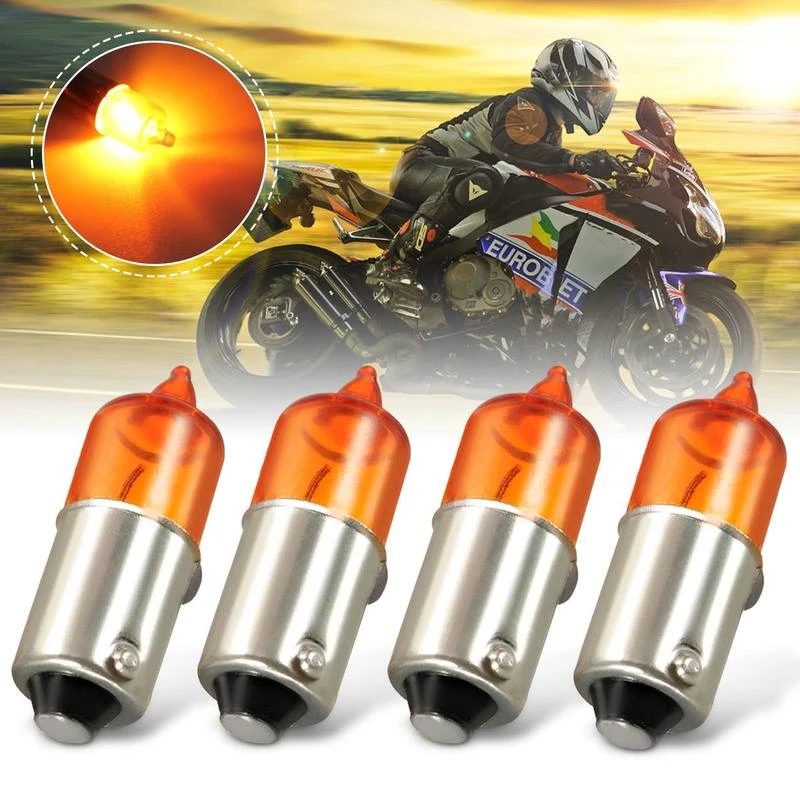 Amber Light Bulbs Ba9s Universal 12v 21w Auto Car Motorcycle Motorbike ...