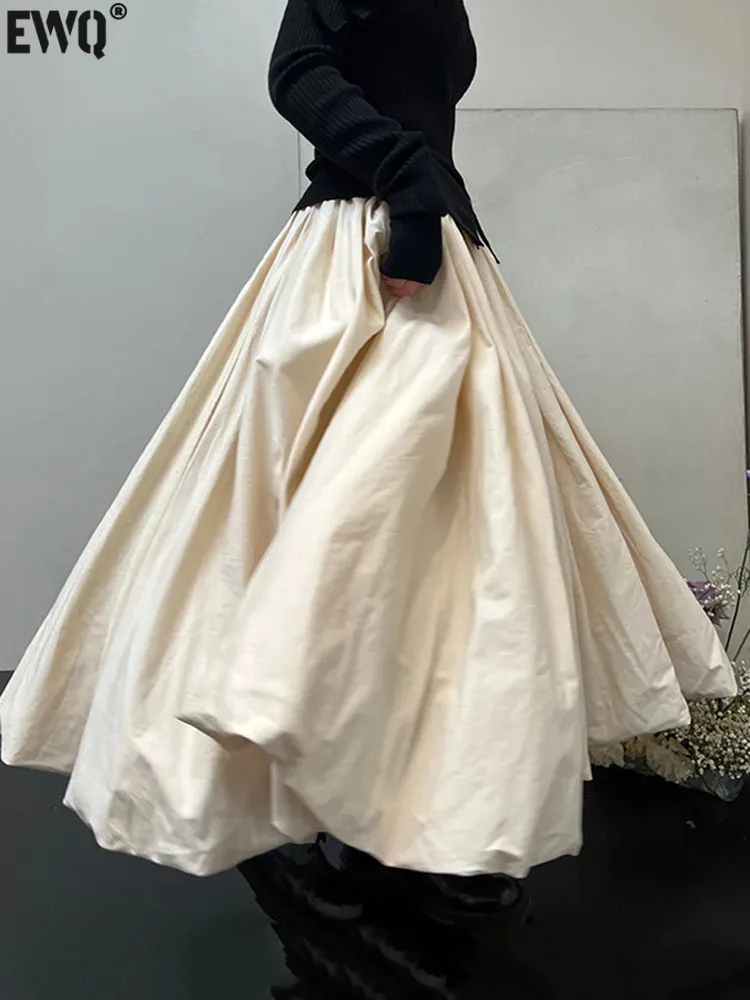 EWQ-Saia-de-guarda-chuva-vintage-de-cintura-alta-para-mulheres-magro ...