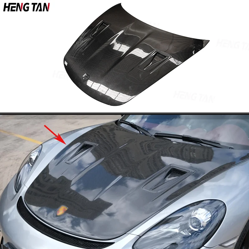 Carbon-Fiber-Front-Bumper-Engine-Hood-Bonnet-Vent-Cover-For-Porsche-718 ...