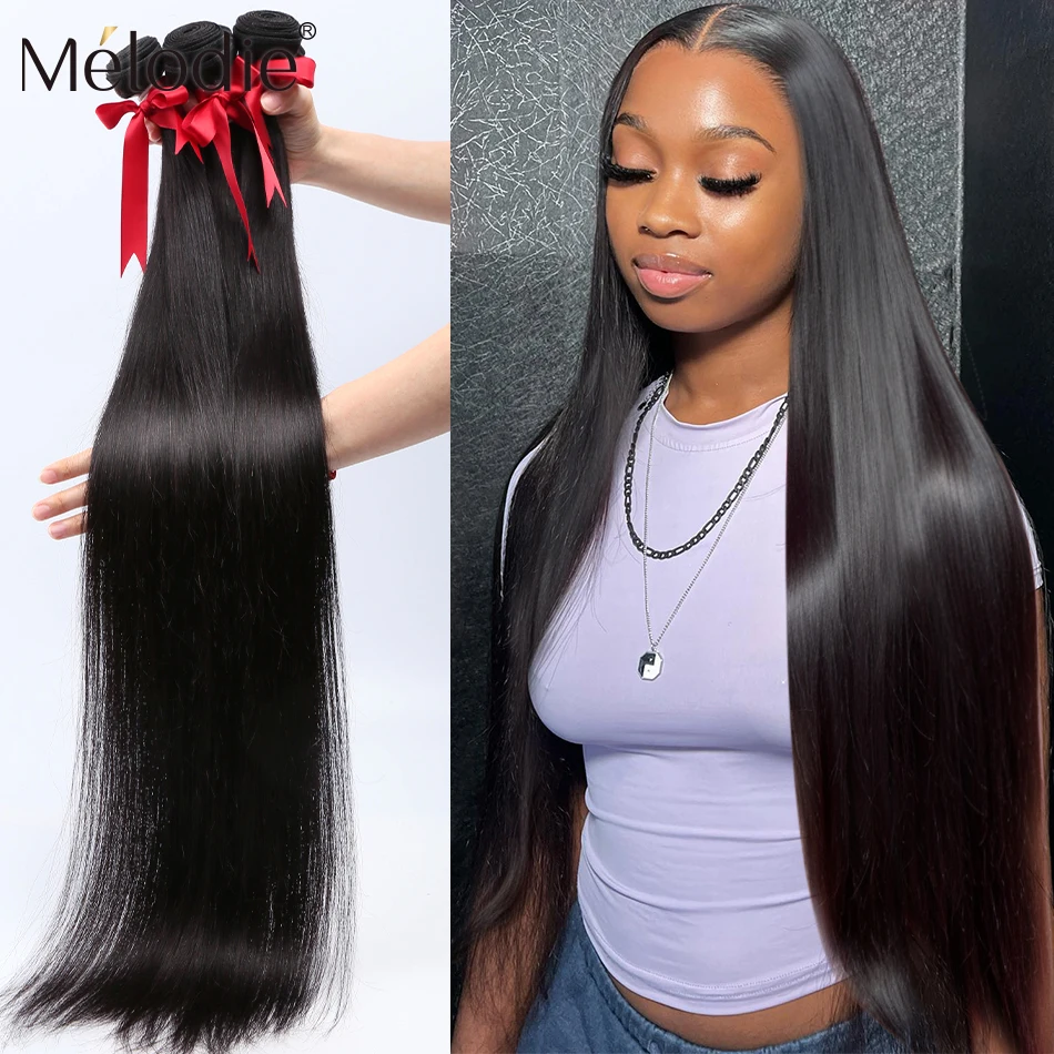 Melodie-30-32-40-Inch-Straight-Hair-Bundles-Brazilian-Remy-Human-Hair ...