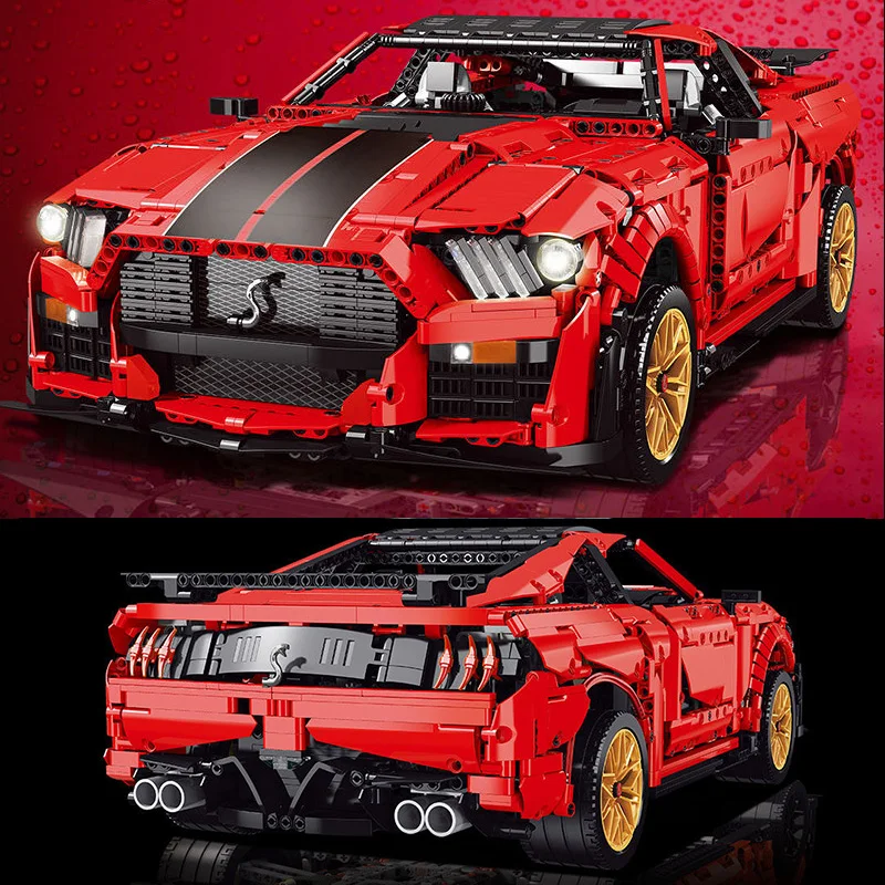 High-Tech-MOC-Mustang-GT500-SuperCar-Building-Blocks-Model-Racing ...