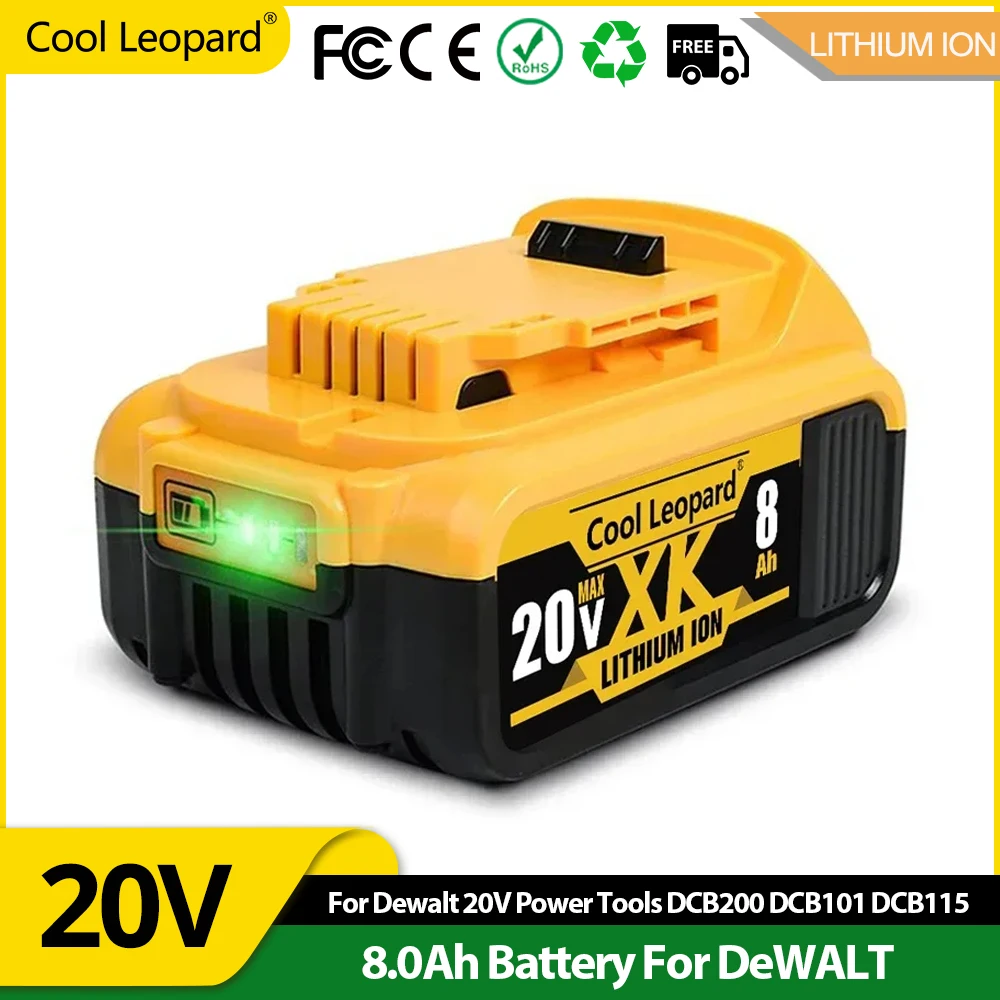 Original-DCB200-20V-8000mAh-Replacement-Li-ion-Battery-For-DeWalt ...