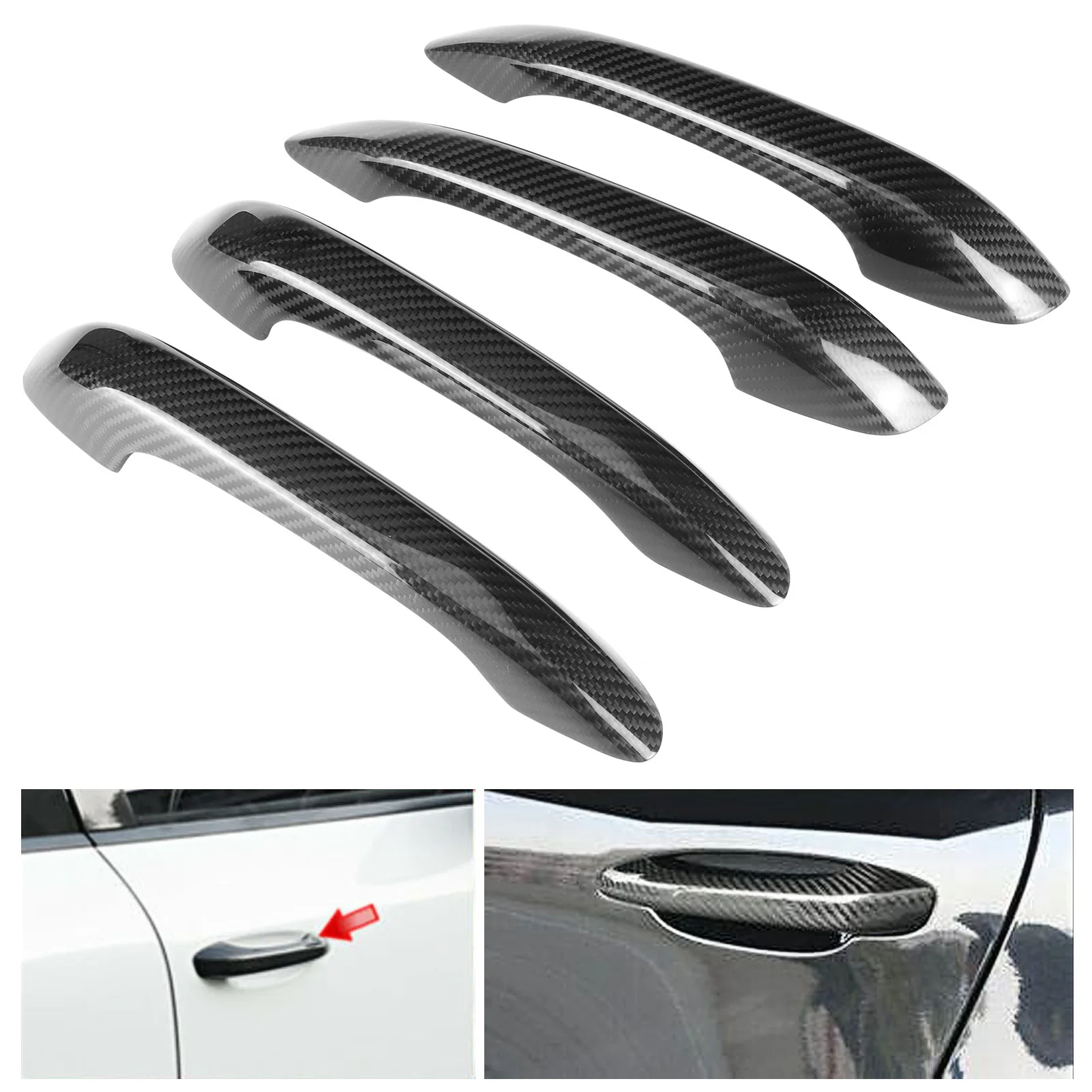 Carbon-Fiber-Door-Handle-Cover-Trim-Car-Modification-Fit-for-2014-2020 ...