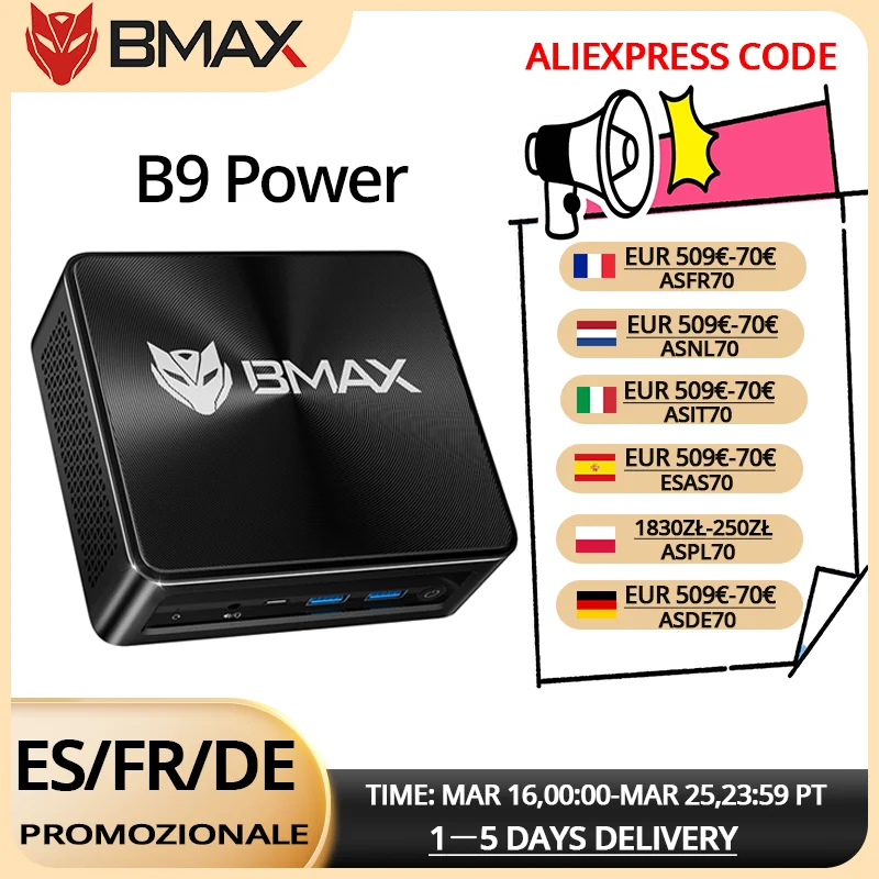 Bmax B9 Power Mini PC Intel Core i9-12900H 24GB RAM 1TB SSD WiFi 6 ...