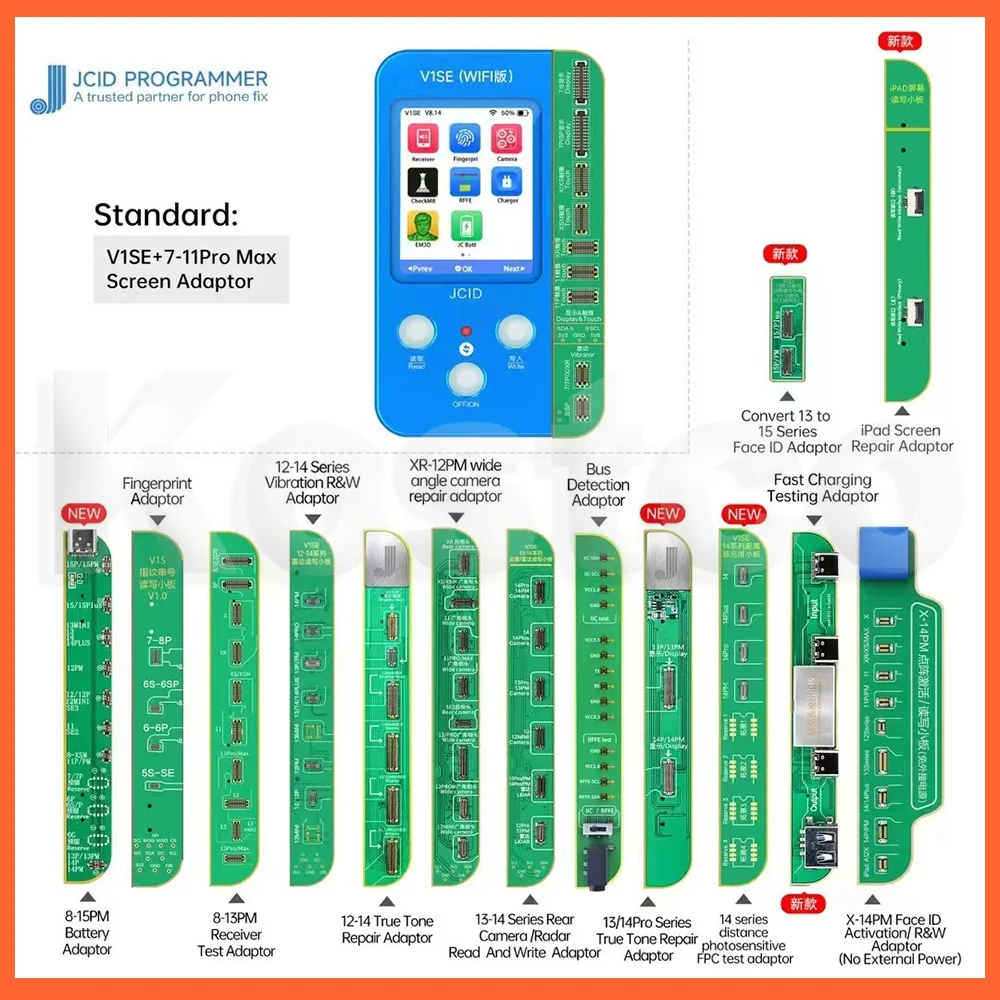 JCID-V1SE-WIFI-Programmer-iPhone-X-15-Series-Photosensitive-Original ...