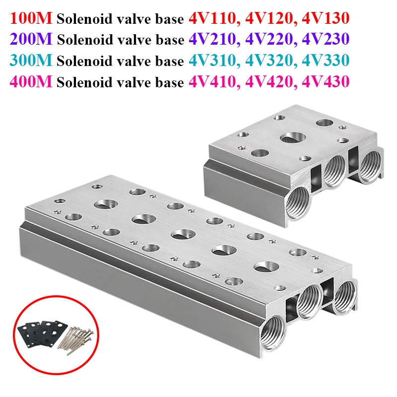 Manifold 100M 200M 300M 400M For 4V110 4V210 4V310 Pneumatic Solenoid ...