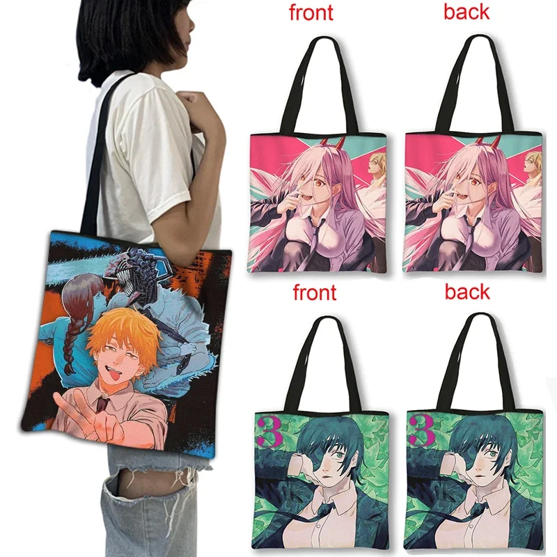 Vintage-Japanese-Anime-Chainsaw-Man-Handbag-Cartoon-Pochita-Makima ...
