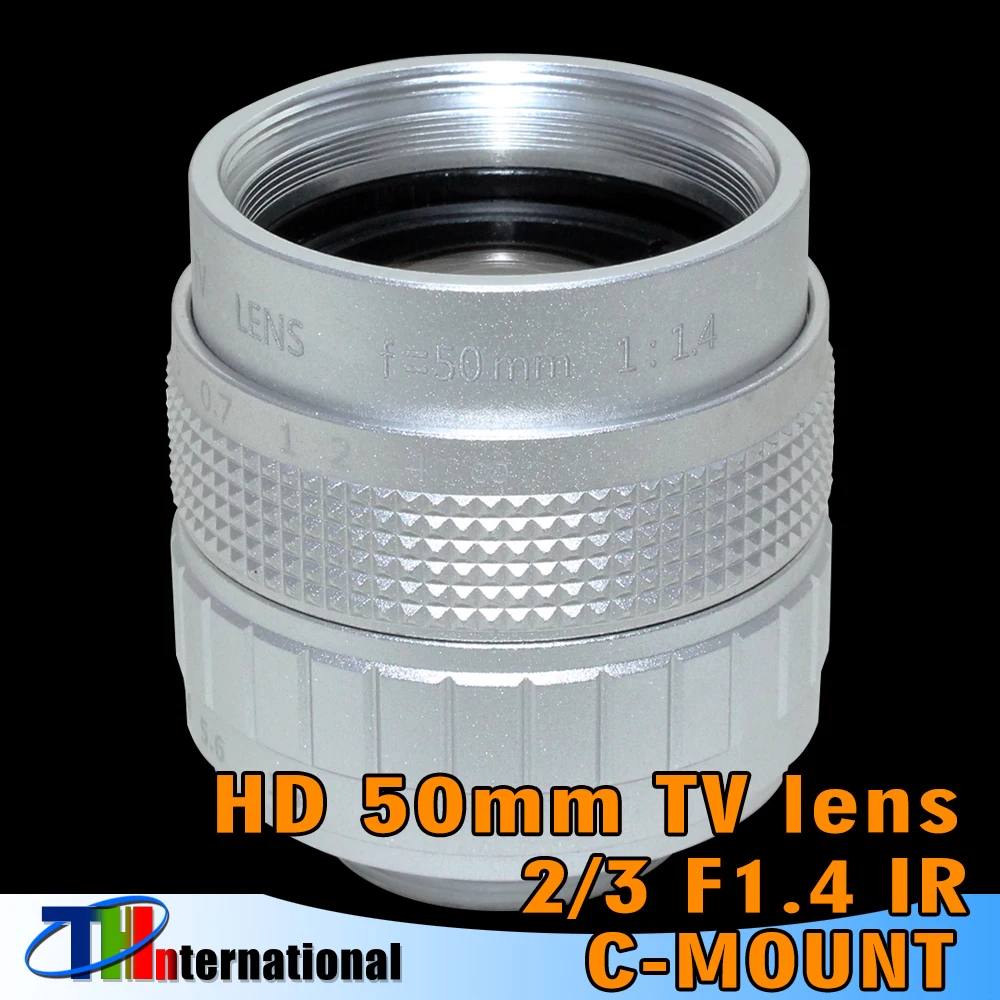 HD 50mm Lens Fixed Focus Lens F1.4 2/3" CCTV C Mount TV FA Lens Manual ...