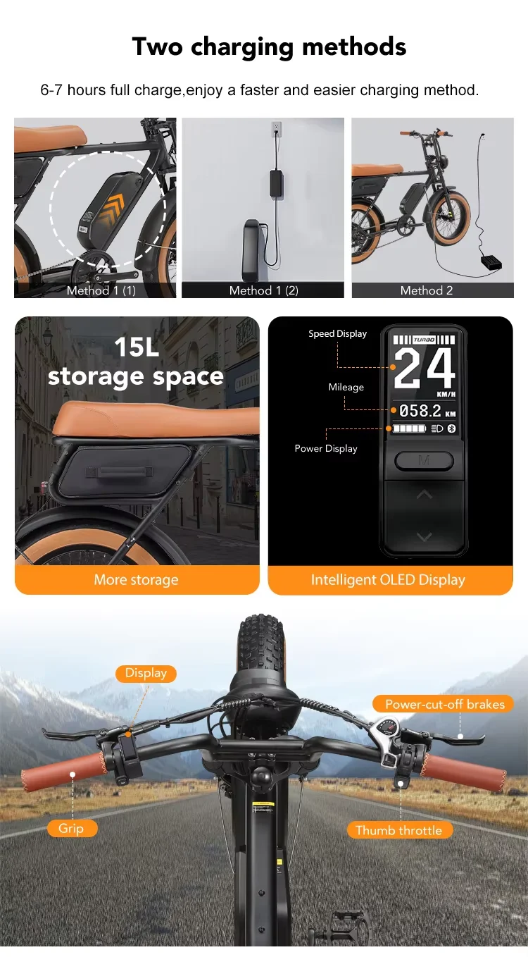 Hydrallic Disc Electric Bike 20AH Battery 20inch Fat Tire E-bike Urban ...