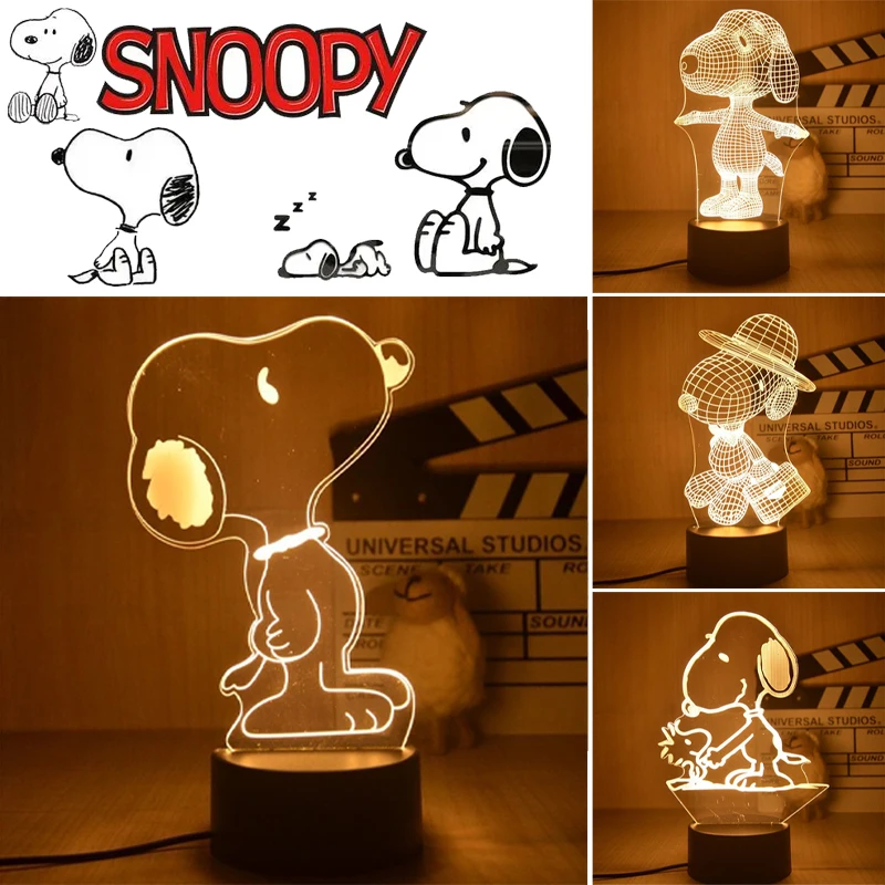 Snoopy-LED-Acrylic-Light-Cartoon-Children-s-Night-Lights-Usb-Plug-in ...