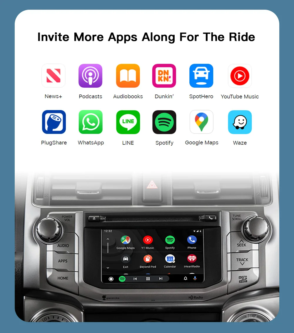 Carabc Wireless Apple Carplay Android Auto For Toyota Highlander 2014 ...