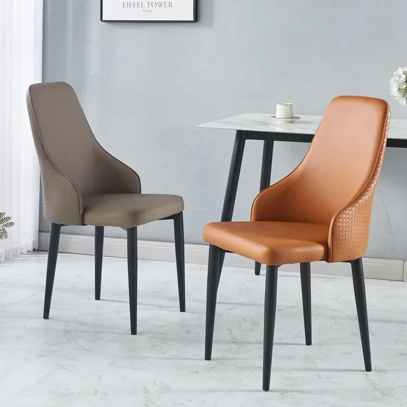 Dining Chairs PU Leather Set of 2, Kitchen Living Room Armless Side ...