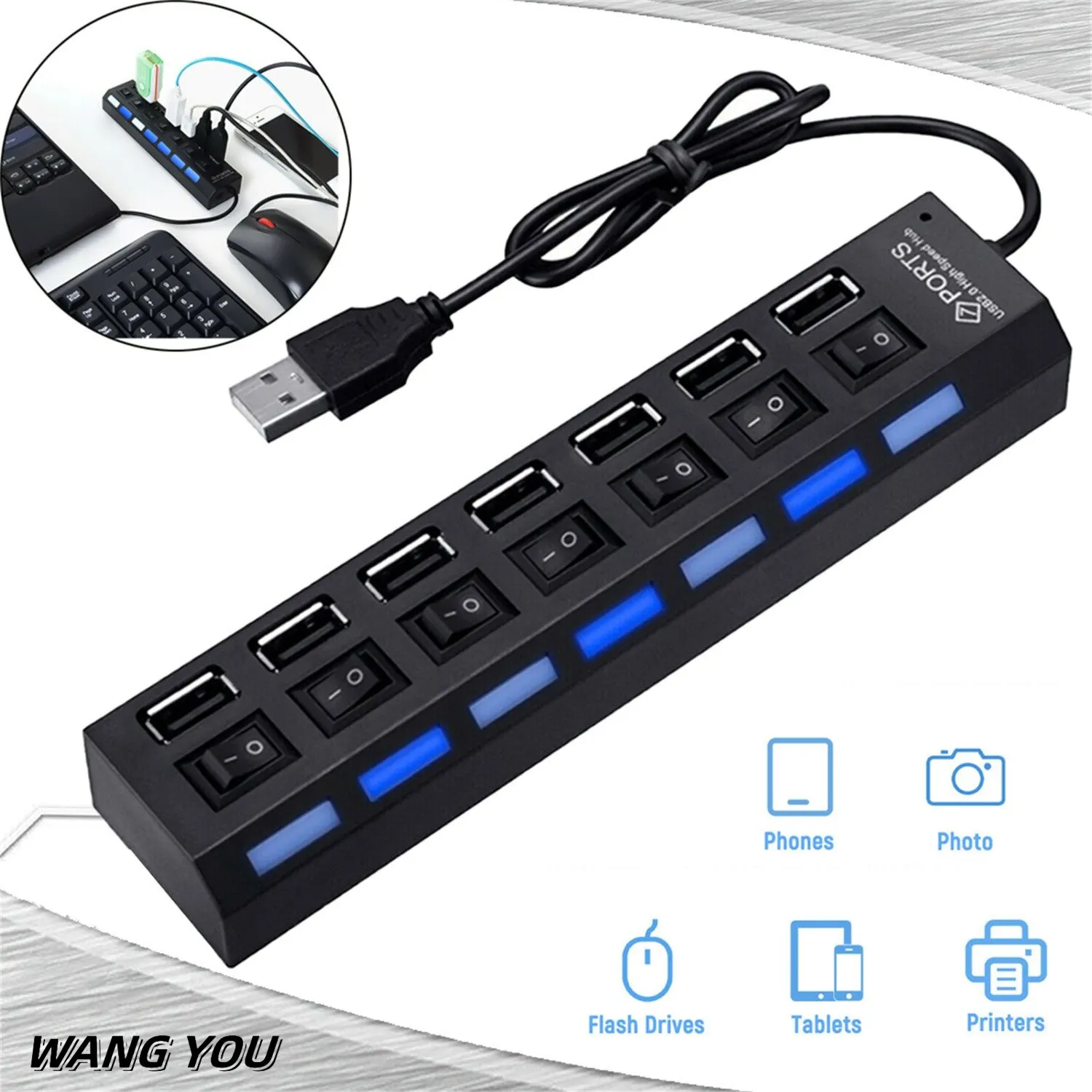 USB-Hub-USB-Adaptador-Multi-Puertos-Uso-Adaptador-de-Energ-a-Extensor ...