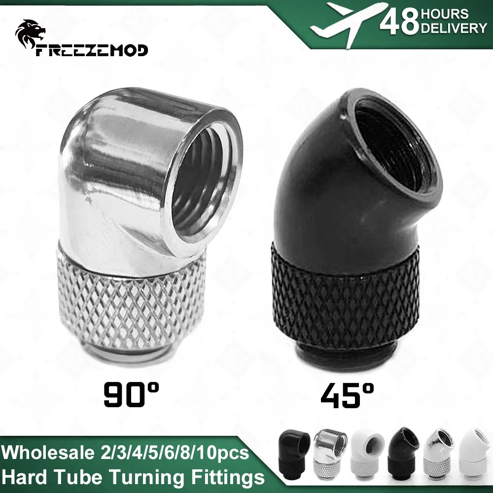 FREEZEMOD 45 ° 90 Degree Turning Hard Pipe Fitting Brass G1/4 Inner and ...