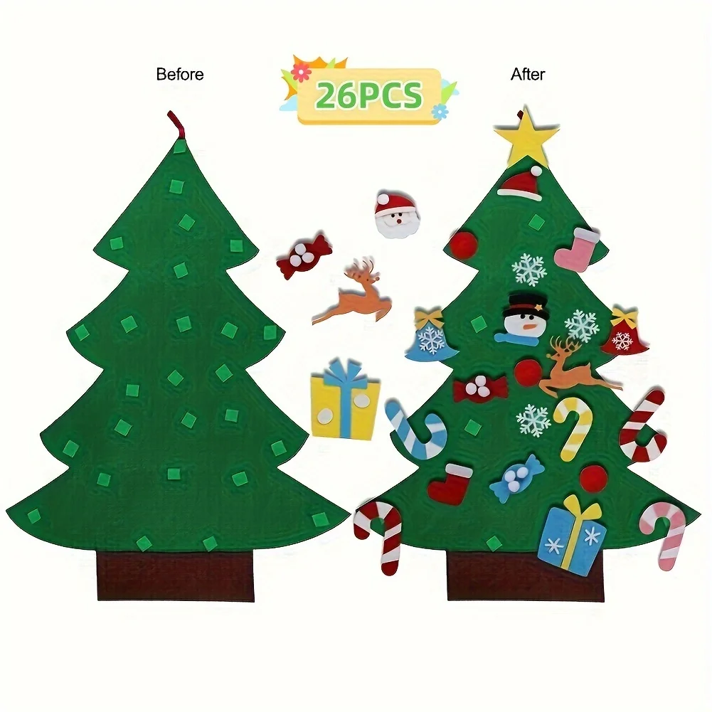 Construye su propio árbol de Navidad, juguete de fieltro divertido y ...