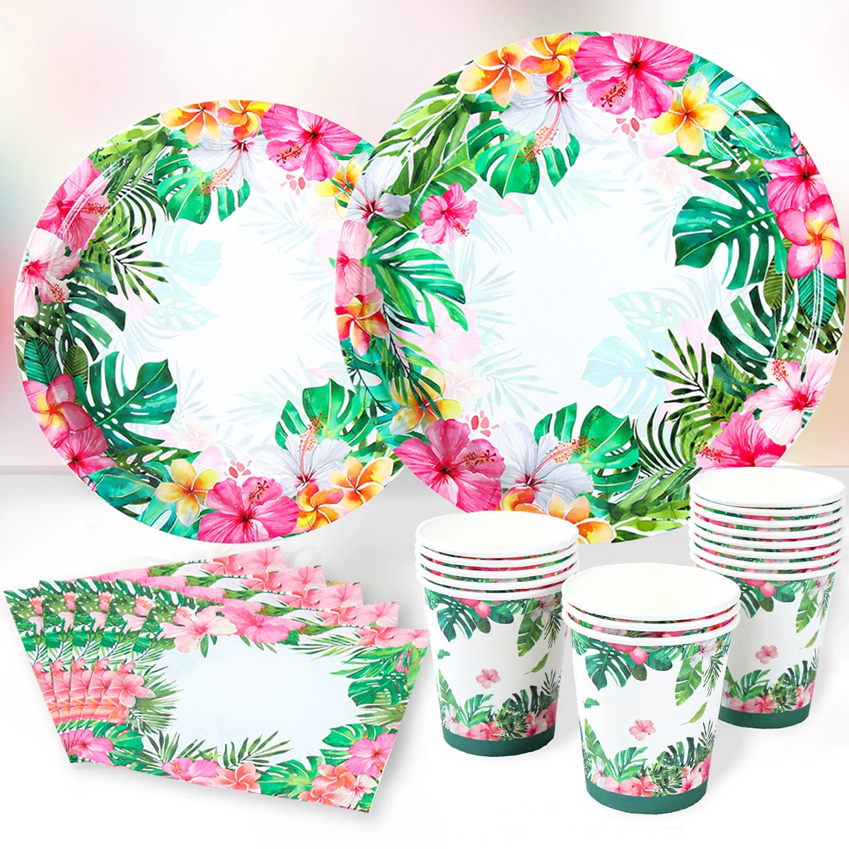 Hawaii Tableware Aloha Hawaiian Party Decoration Adults Luau Paper ...