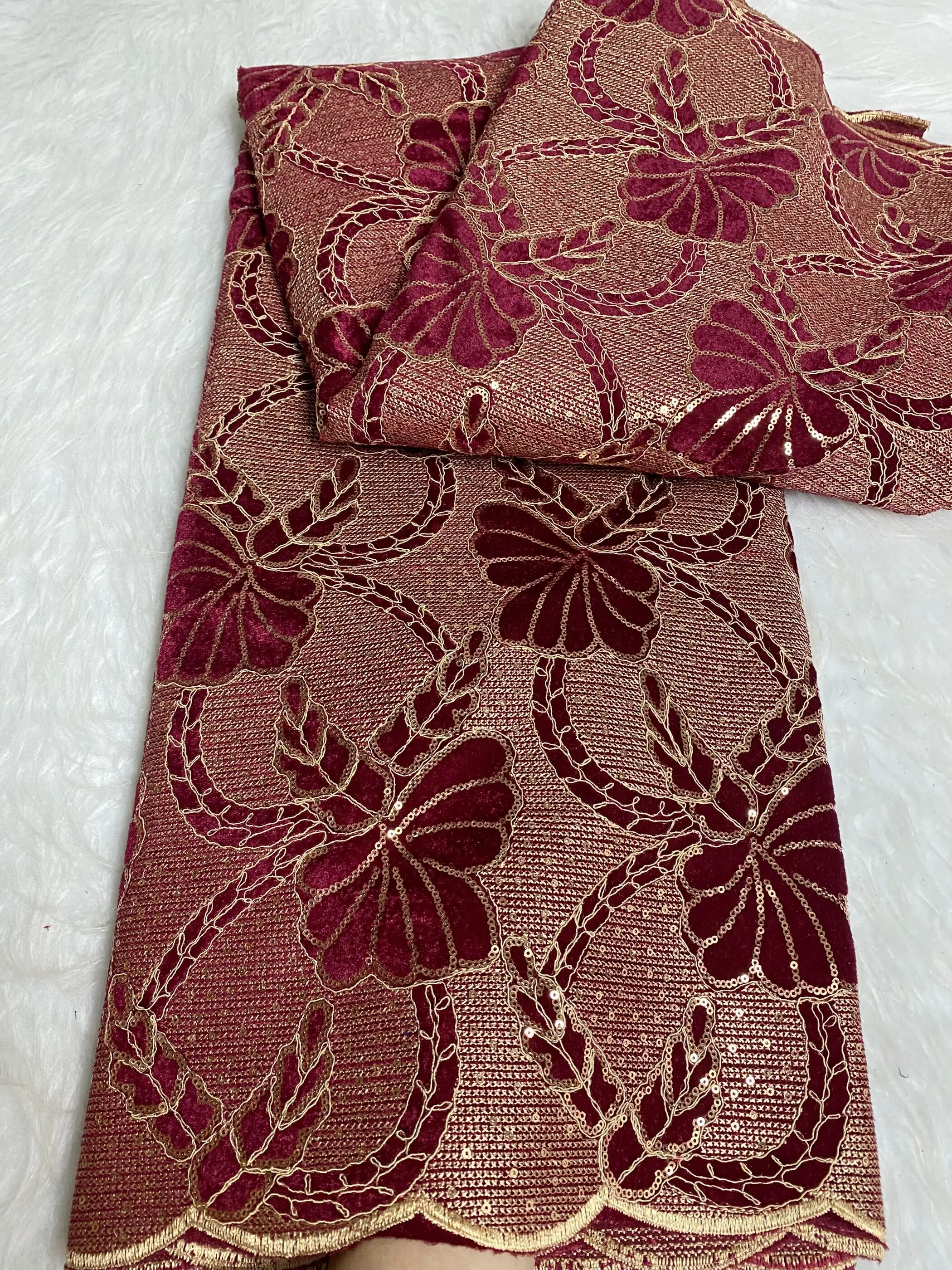 New-Style-Pink-Velvet-Lace-Fabric-2024-High-Quality-African-Swiss-Voile ...