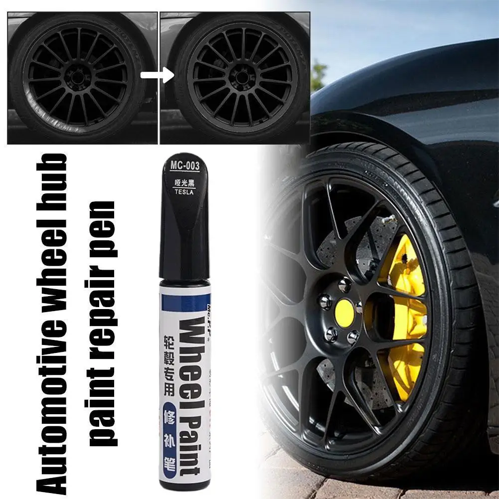 12ml-Silver-Black-Alloy-Wheel-Up-Pen-Repair-Paint-Curbing-With-Hub ...