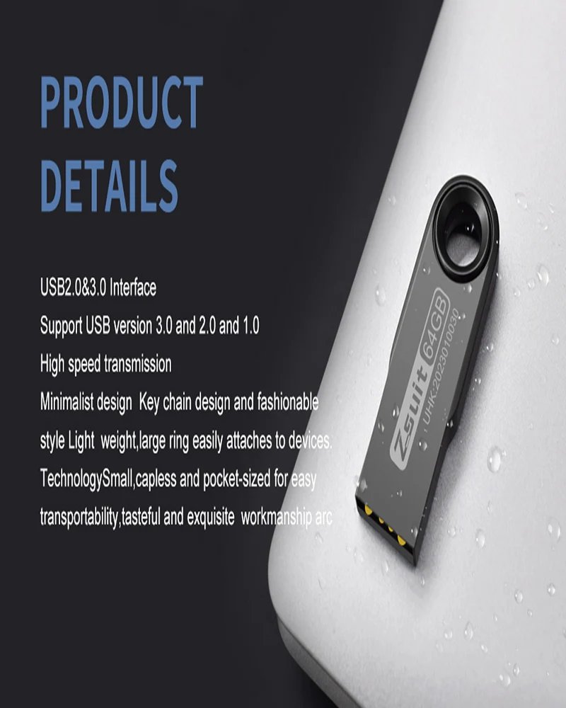 USB-флешки Z-suit 100 шт., металлические, водонепроницаемые, 16/32/128 ...