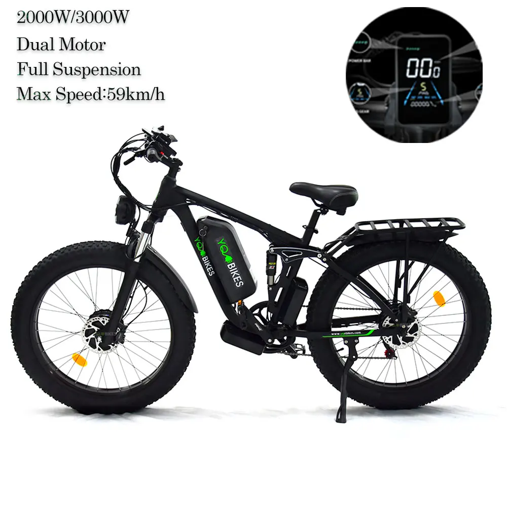 Fast-Speed-60KM-H-3000W-Electric-Bike-Dual-Motor-ebike-Adult-26inch ...