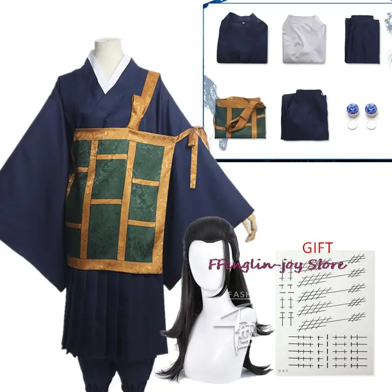 Disfraz de Anime Geto Suguru, peluca, uniforme de estilo chino negro ...