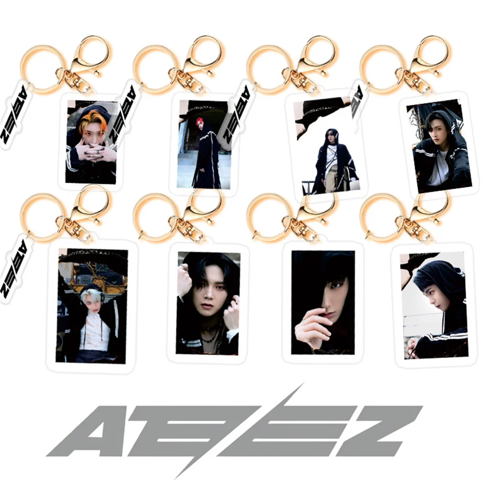 1pcs KPOP ATEEZ Guerrilla New Album Photo Keychain Keyring Bag ...