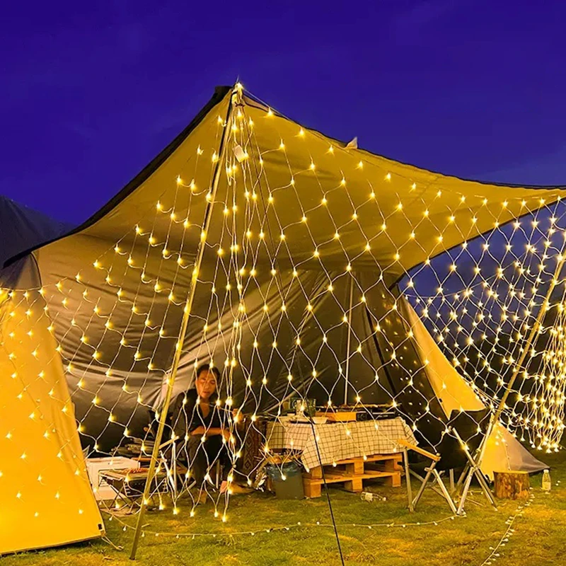 Net LED String Lights 8Modes 220V 110V EU/US Plug 1.5x1.5m 3X2M ...