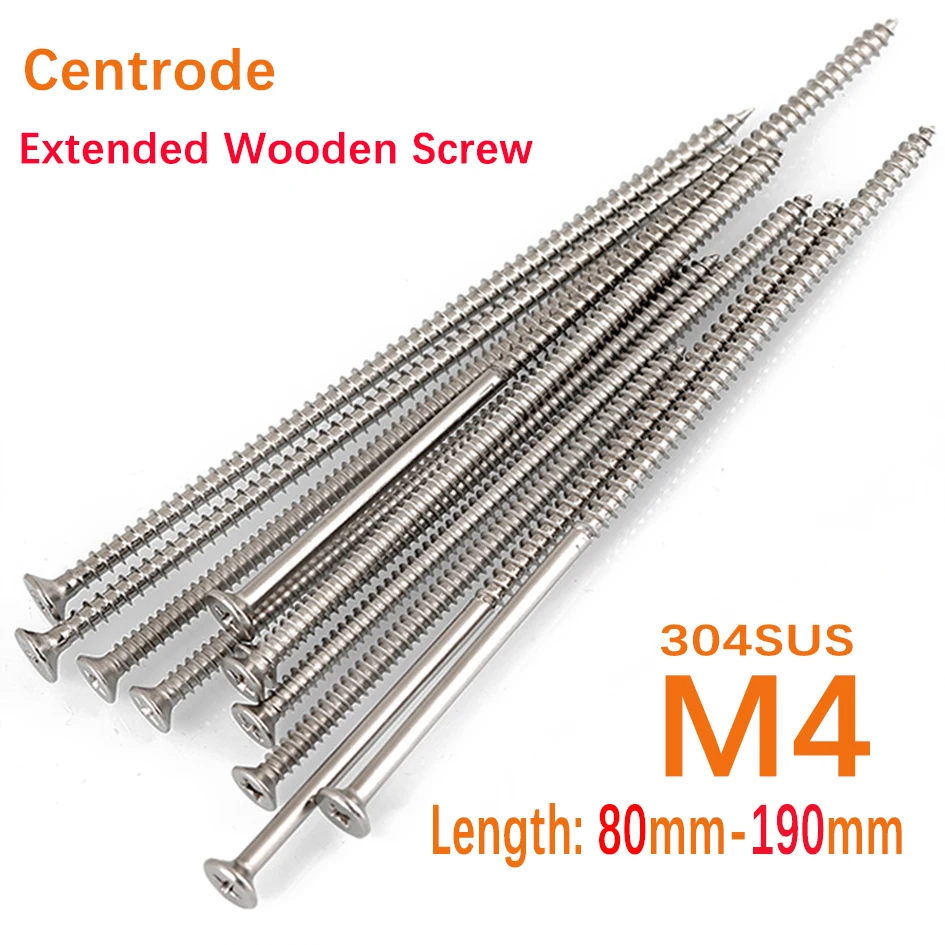 M4 lengthening Flat Head Tapping Long Wood Screw KA Stainless steel ...