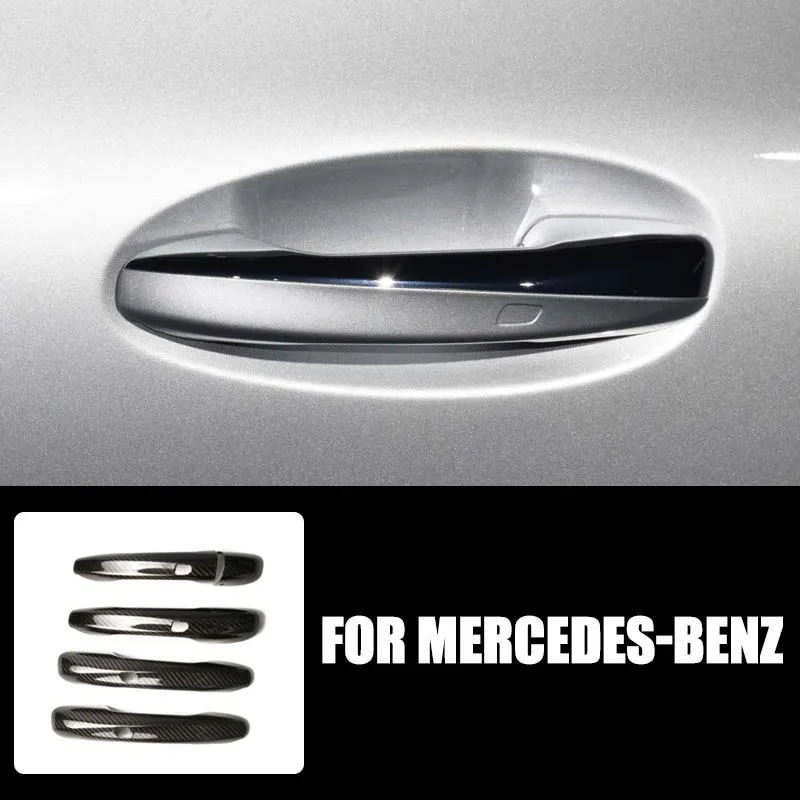 100-Carbon-Fiber-Car-Exterior-Door-Handle-Cover-Trim-Cap-Sticker-For ...