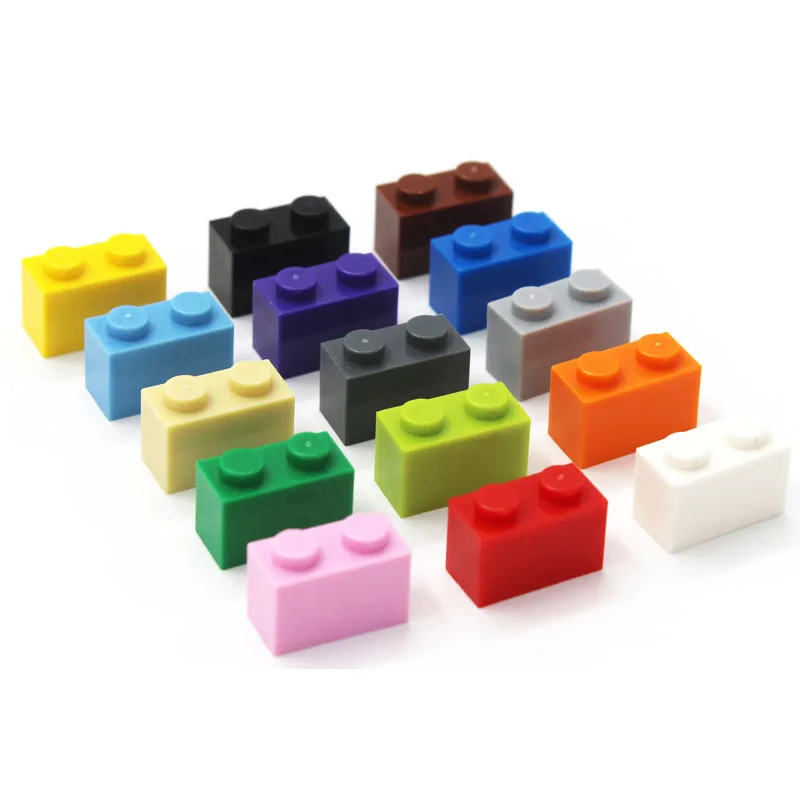 60pcs/lot Bulk Blocks Building Bricks Thick 1X2 Educational Assemblage ...