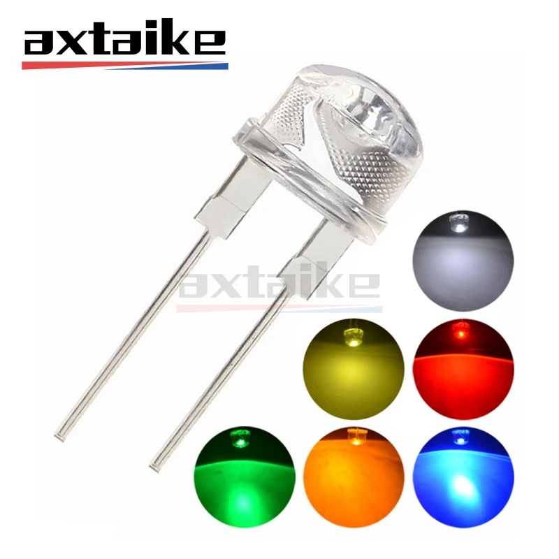 100PCS-8mm-LED-White-Red-Yellow-Blue-Green-Super-Bright-Diode-Led-Power ...