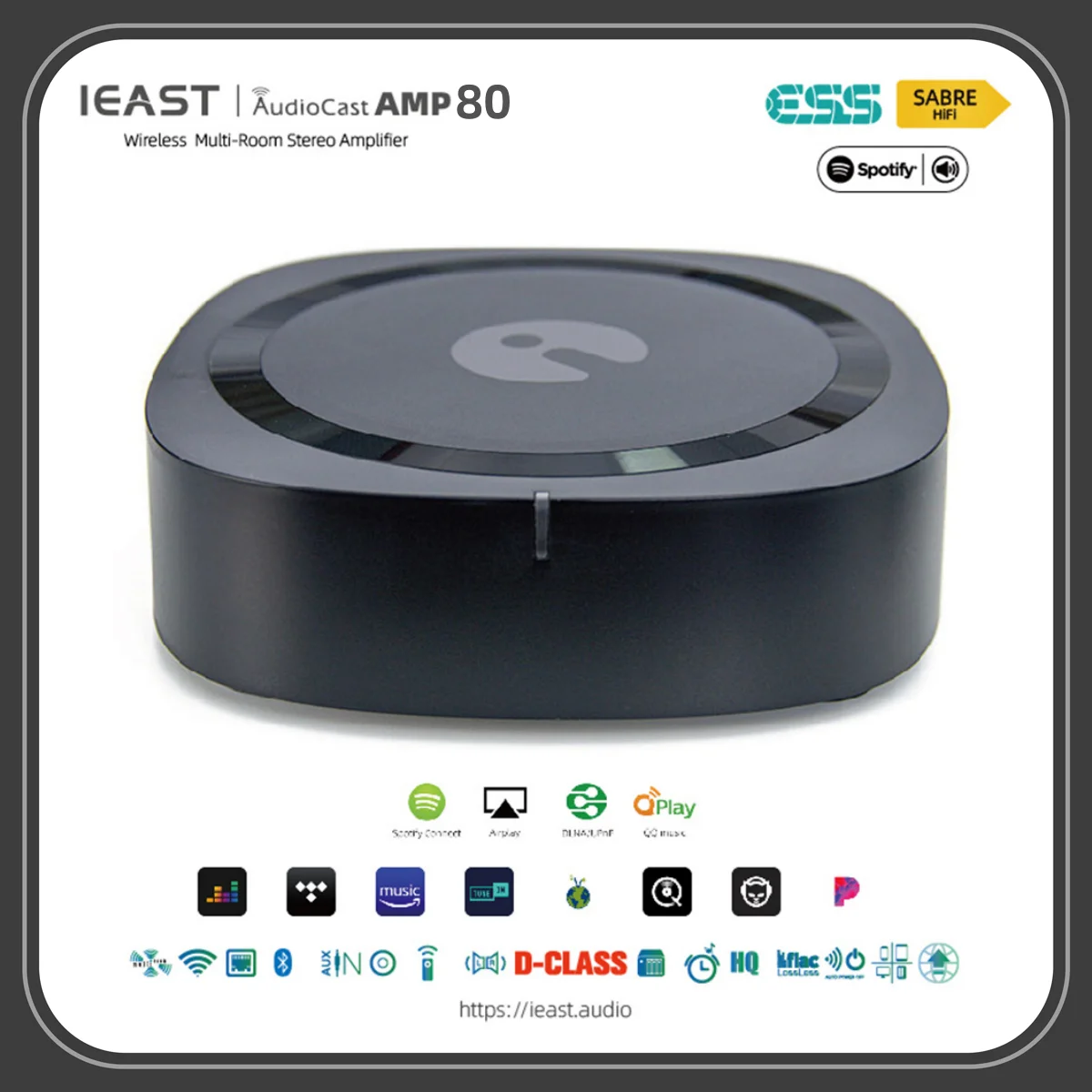 Ieast-Audiocast-amp80-wireless-WiFi-Bluetooth-5-amplifier-audio-receiver-lossless-multi-room ...